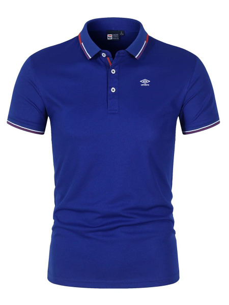 Поло Мужской UMBRO синий Средний, размер 48, 50 Хлопок Другое свободный Повседневный ЮВА, рост ...