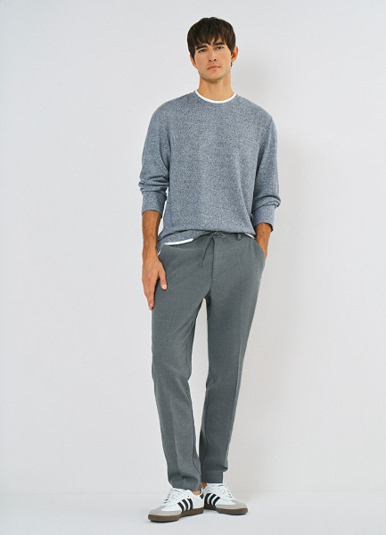 Свитшот Мужской O'STIN темно-синий Без застежки Трикотаж, размер 46 прямой Длинный Однотонный ...