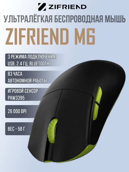 Игровая мышь беспроводная Furycube беспроводная G9 , черный, темно ...