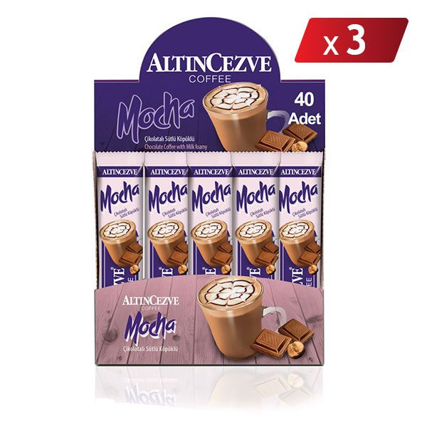Кофе растворимый ALTINCEZVE 3 в 1 Мокко 40 штук одноразовых 3 коробки ...