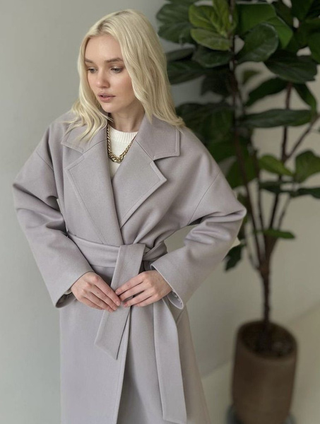 Пальто My Atelier Dress, Демисезон, размер 46, 44, цвет серый, Шерсть ...