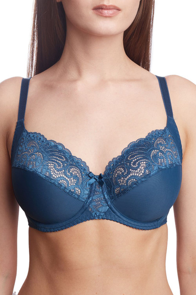 Бюстгальтер Женский Milavitsa мягкая чашка на каркасе, размер 75D синий Полиамид, Эластан ...
