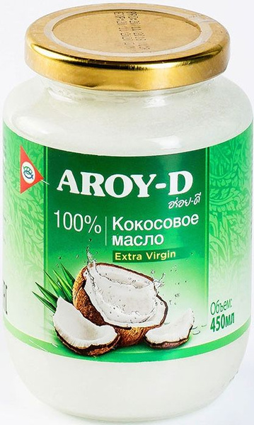 Aroy-D Масло кокосовое Extra virgin Нерафинированное 450мл. 1шт ...
