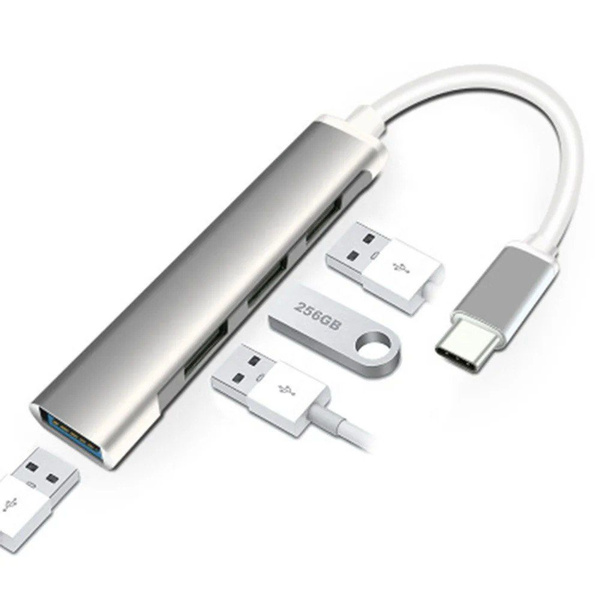 Компактный универсальный разветвитель Type C Usb на гаджеты купить с