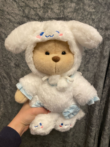 Мягкая игрушка Lilot бежевый плюшевый мишка 30 см в костюме белого ...