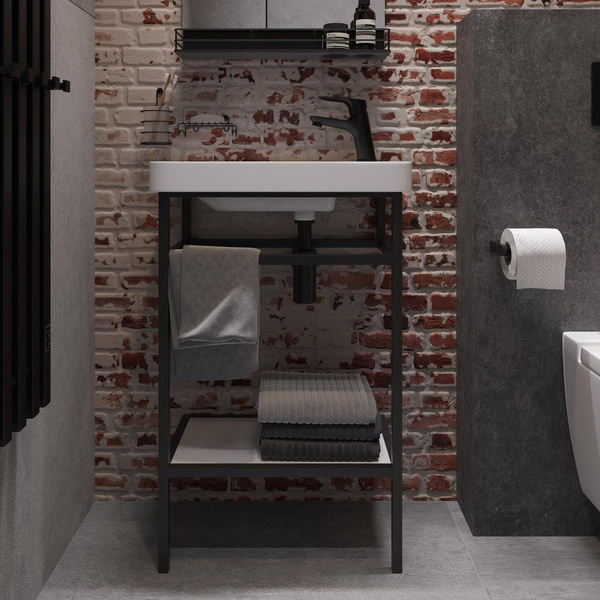 Консоль с раковиной STWORKI Эстфолл 55, черный муар 11054-KL купить на OZON по низкой цене ...