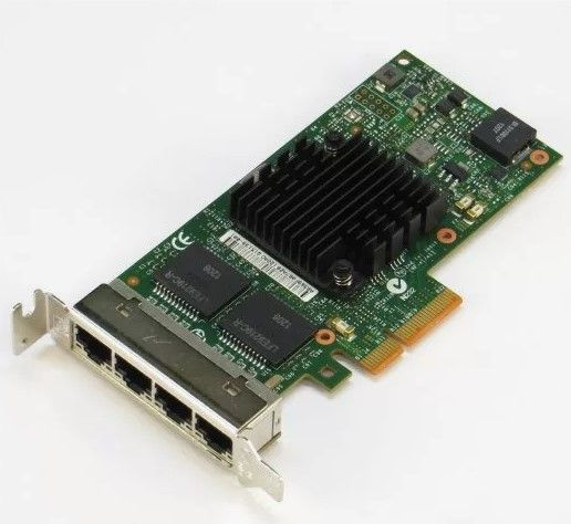Intel I350T4V2BLK Intel i350-T4 Quad Port Gigabit Server Adapter BLK четырёхпортовая гигабитная ...