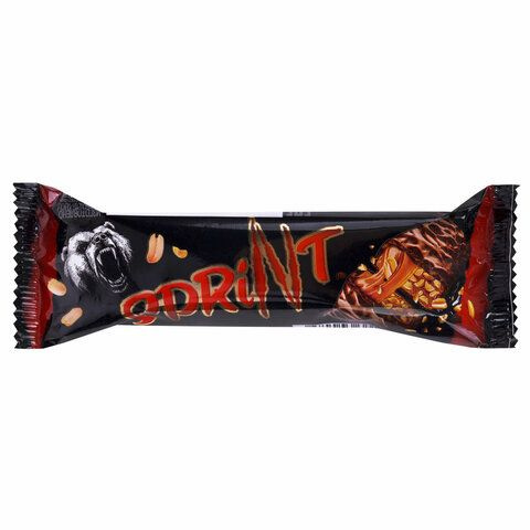 18 шт., Шоколадный батончик "СПРИНТ", мягкая карамель и арахис в ...