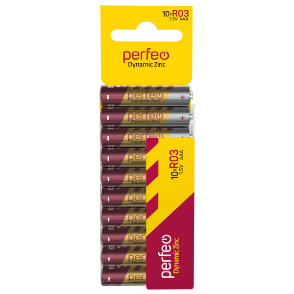 Батарейки Perfeo R03 AAA CARD Dynamic Zinc солевые мизинчиковые, 10шт, 1.5V купить на OZON по ...