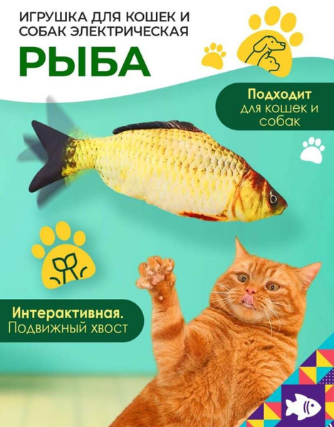 Игрушка для кошек и собак "Рыбка подвижная" - купить с доставкой по ...
