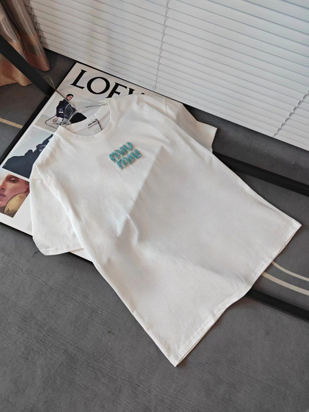 Футболка Miu Miu размер 48 цвет синий купить по выгодной цене в интернет магазине Ozon