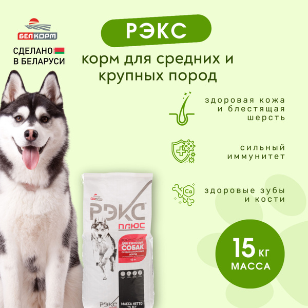 Рэкс Плюс корм для собак сухой (Рекс 15 кг) - купить с доставкой по ...