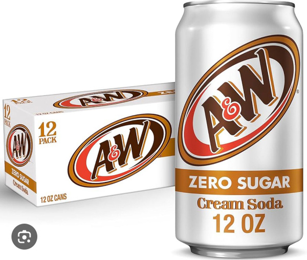 Газированный напиток A&W Root Beer Cream Soda Zero Suqar 12 шт по 355 ...