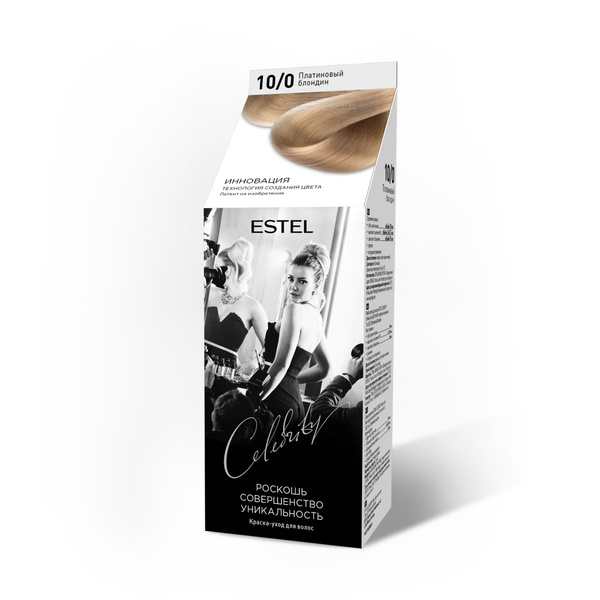 ESTEL Краска-уход для волос Celebrity тон платиновый блондин 10/0 - купить с доставкой по ...