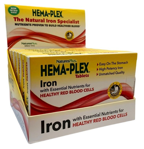 NaturesPlus Hema-Plex Iron 6 box*10 slow release tabs (60 tabs ...