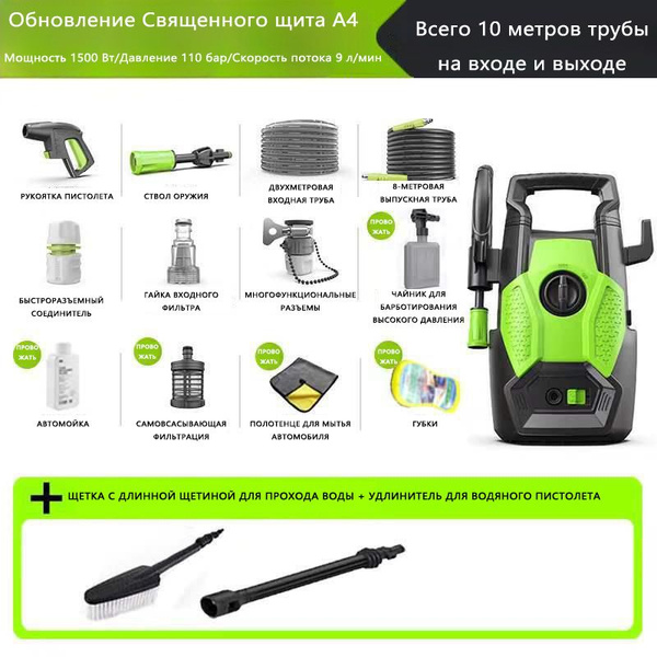 Мойка высокого давления AEGIS-A4, (110 бар,1500вт, с функцией ...