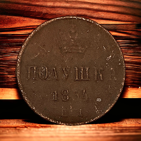 Монета Российской Империи Полушка 1854 года, ЕМ. Николай I - купить в интернет-магазине OZON с ...