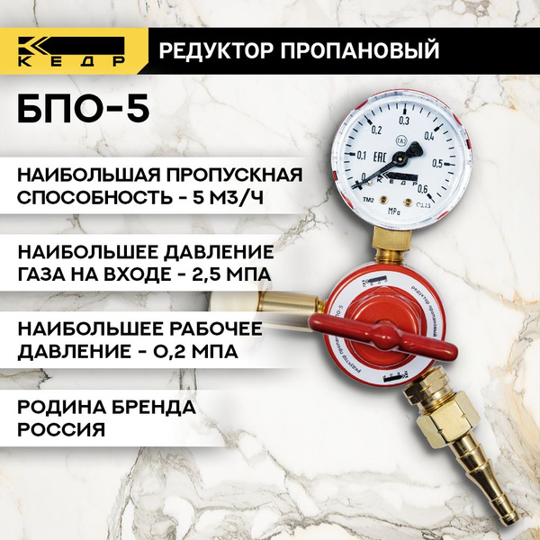 Редуктор пропановый БПО-5 КЕДР 8005701 - купить с доставкой по выгодным ...