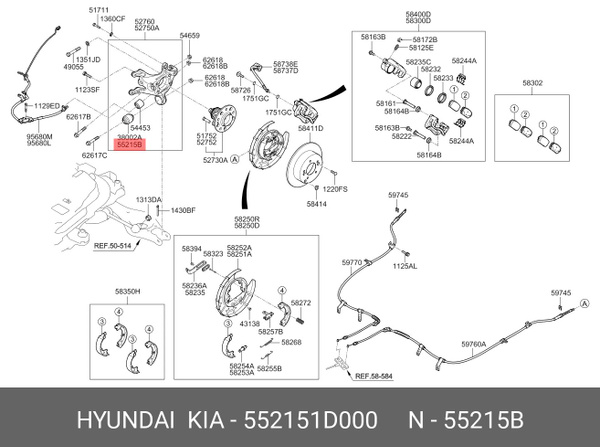Втулка зад лев Hyundai-KIA 552151D000 - купить по доступным ценам в ...