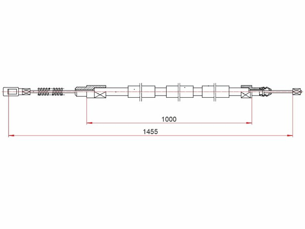 Трос ручного тормоза VOLKSWAGEN TRANSPORTER T3 79-92 - SAT арт. ST-52 ...