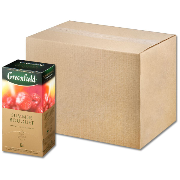 Чай Greenfield "Summer Bouquet", травяной с ароматом малины, 25 пакетов ...