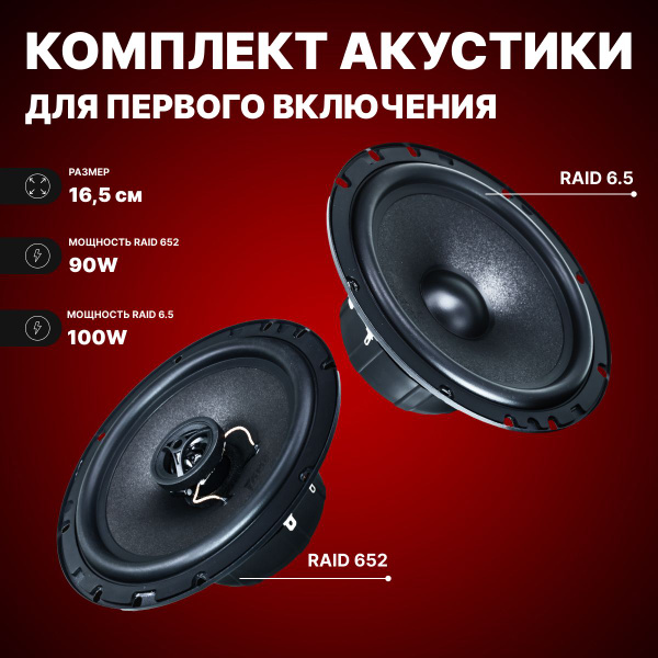 Комплект акустики AMP Raid 6.5 + AMP Raid 652 - купить по выгодной цене в интернет-магазине OZON ...