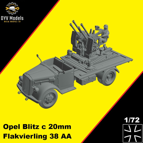 Сборная модель Opel Blitz с 20mm Flakvierling 38 AA в 72 масштабе ...