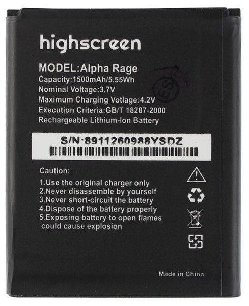 Аккумулятор Highscreen Alpha Rage 1500 mAh Новый - купить с доставкой по выгодным ценам в ...