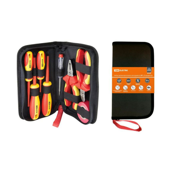 Набор диэлектрического инструмента №1, тканевый пенал, 8 предметов, 1000 В, "ЭкспертЭлектрик ...
