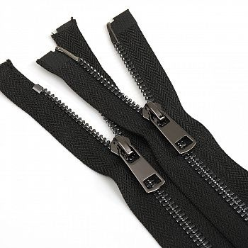 Молния MaxZipper мет. Титан №5 2 замка черный никель 80см цв.F322 черный уп.1 шт - купить с ...