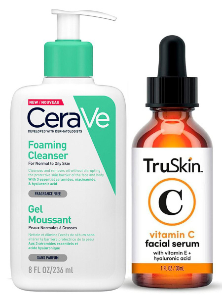 CeraVe Гель для умывания лица + TruSkin Сыворотка для Лица - купить с ...