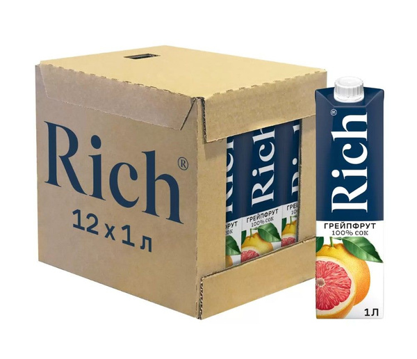Сок Rich (Рич) Грейпфрут, 1л х 12шт - купить с доставкой по выгодным ...