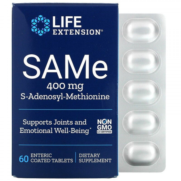 Life Extension SAMe 400 мг 60 кишечнорастворимых таб - купить с ...
