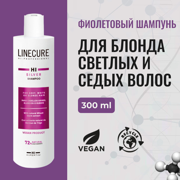 HIPERTIN Фиолетовый шампунь для волос от желтизны, для блонда и ...