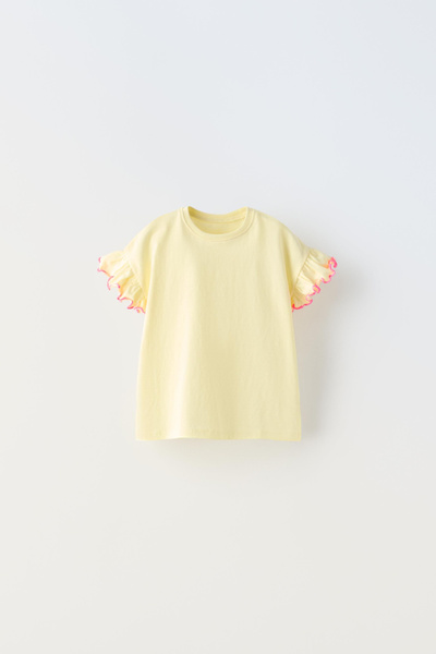 Футболка Zara, размер 116, цвет желтый, ХЛОПОК: 100% - купить по выгодной цене в интернет ...