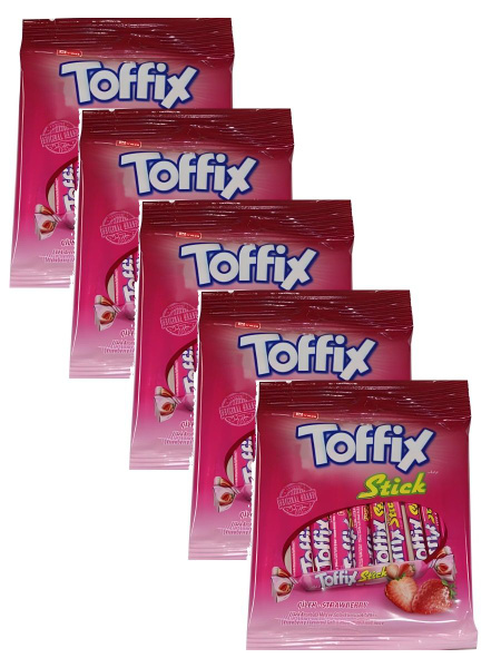 Жевательные конфеты Elvan Toffix Stick клубника, 70 г х 5 шт купить на ...
