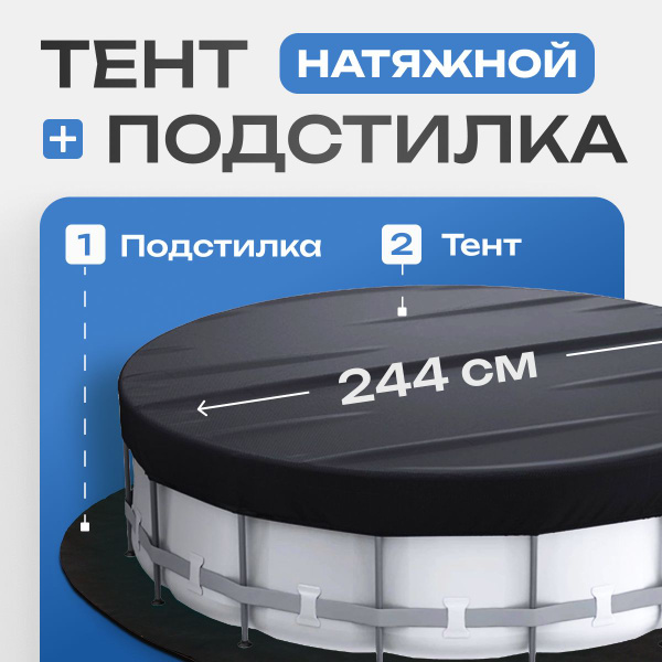 Подстилка тент для детского бассейна 244 / Чехол покрывало для надувных ...