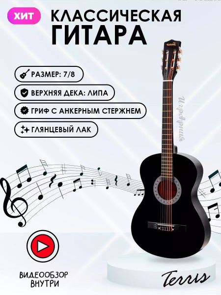 Terris Классическая гитара he341553 6-струнная - купить с доставкой по ...