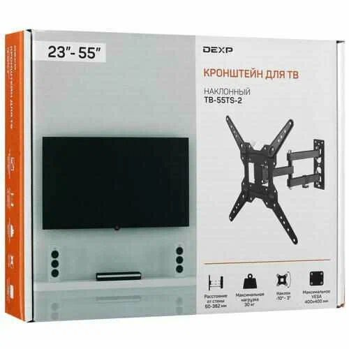 Кронштейн для ТВ наклонный DEXP TB-55TS-2,черныйкупить по низким ценам ...