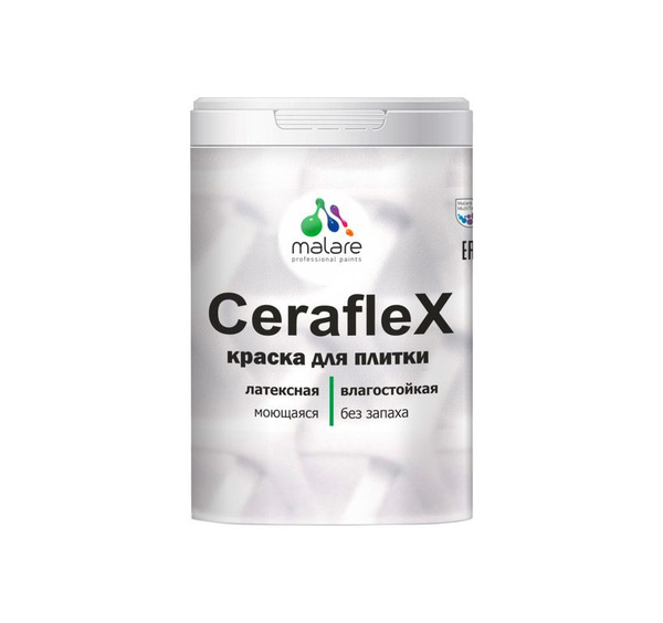 Краска Malare Ceraflex_краска для плитки, стен в ванной и на кухне ...