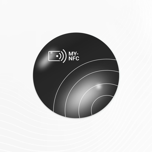 Умная визитка Круглый стикер, NFC, черный - купить с доставкой по ...