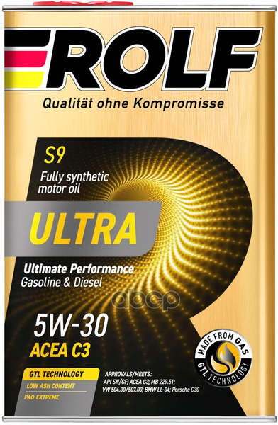 ROLF Rolf Ultra Sae 5W-30 Acea C3 Api Sn/Cf, 4Х4l Rolf Ultra Sae 5W-30 ...