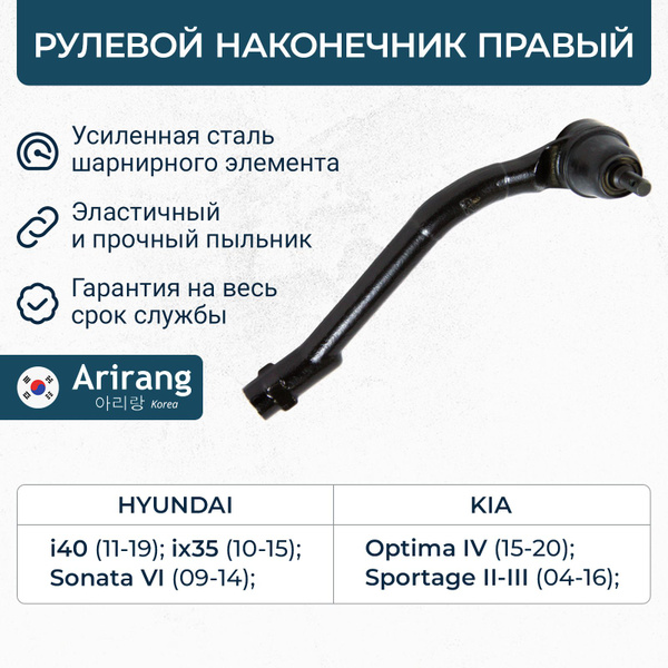 Наконечник рулевой правый для Hyundai IX35, Tucson 2, Sonata 6, Kia ...
