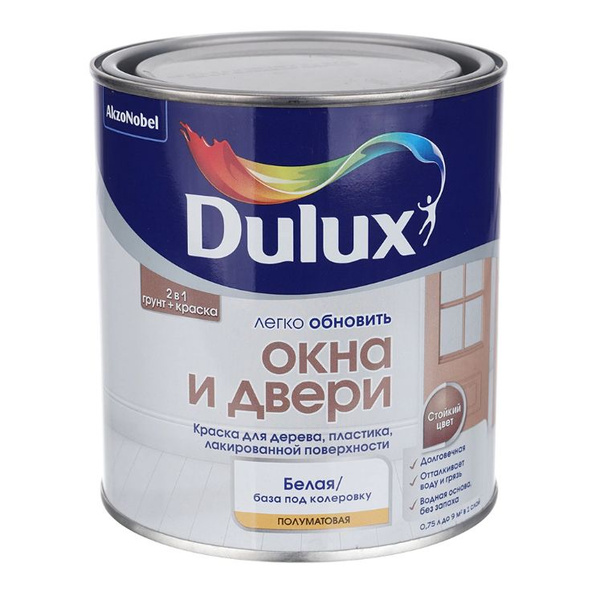 Эмаль для окон и дверей акриловая Dulux Легко Обновить белая 0,75 л ...