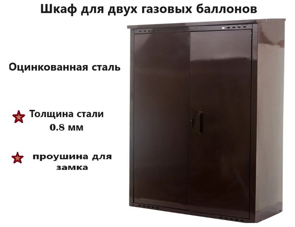 Петромаш Шкаф для газовых баллонов на 2 баллона разборный коричневый