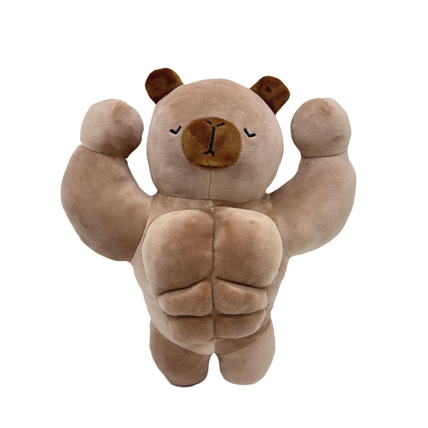 Плюшевая игрушка из мускульной капибары capybara Muscle man plush ...