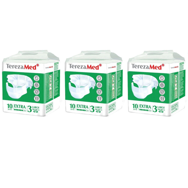 TerezaMed Подгузники для взрослых Extra, 10 шт в уп, 3 уп - купить с ...