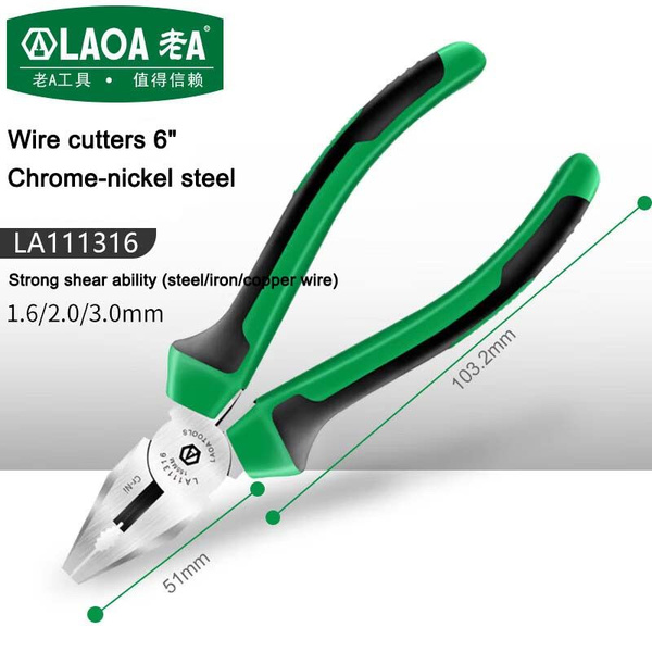 LAOA 6-дюймовые кусачки из хромоникелевой стали, тиски, плоскогубцы для электрика LA111316 ...