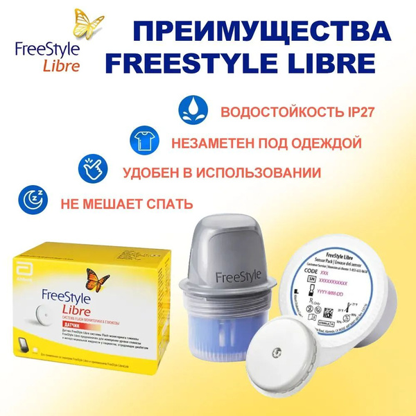 Датчик Freestyle Libre 1, система быстрого контроля уровня глюкозы в ...