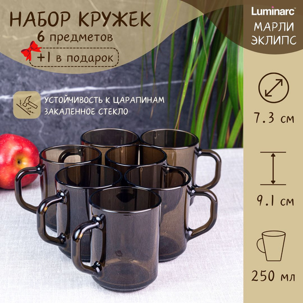 Вопросы и ответы о Набор кружек стеклянных, 250мл, 6шт +1, для чая ...